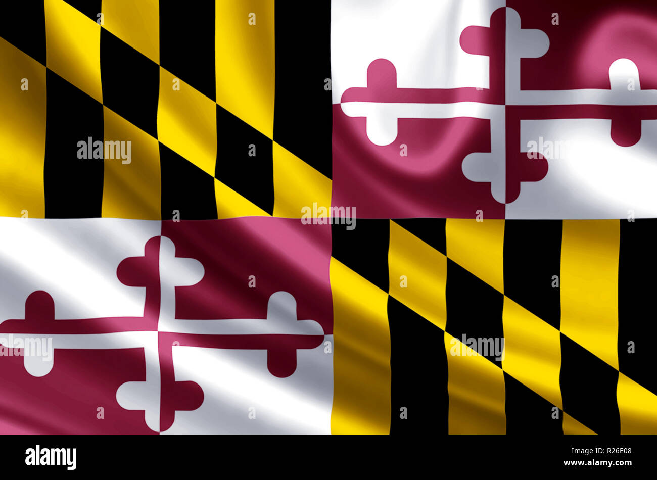 Maryland waving and closeup flag illustration. Perfect for background ...