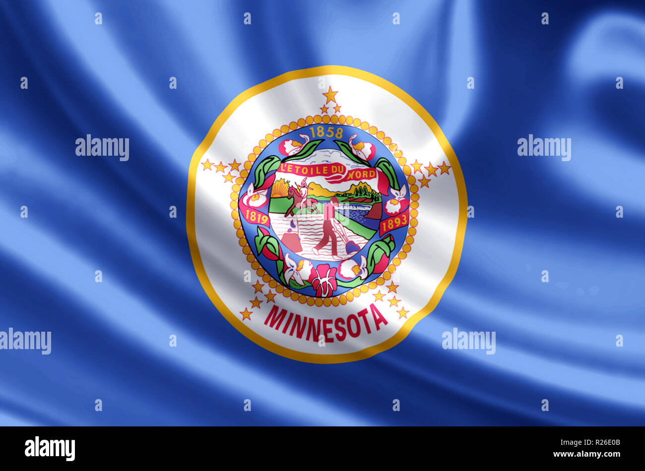 Minnesota waving and closeup flag illustration. Perfect for background ...