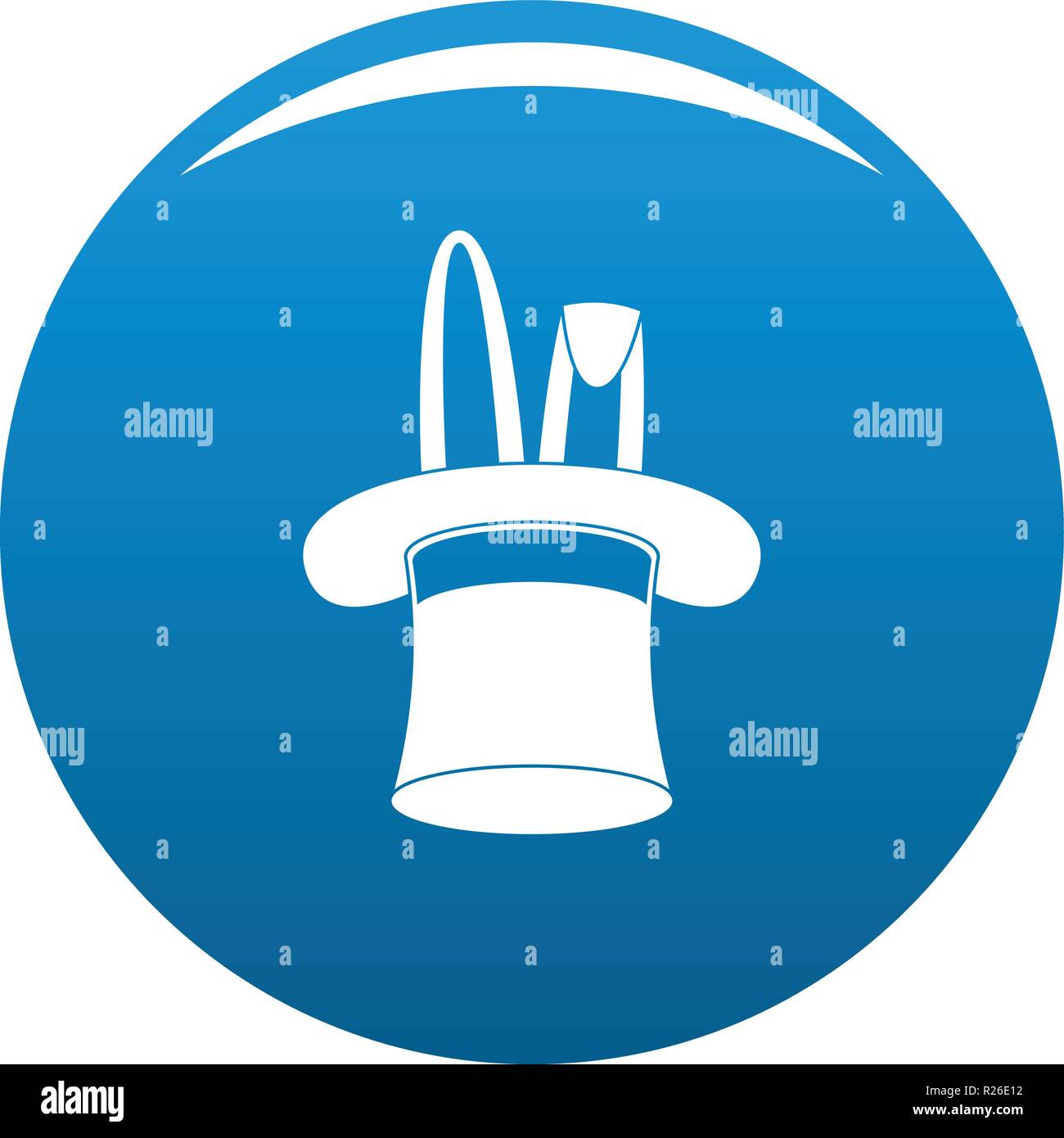 Hat with rabbit icon vector blue circle isolated on white background ...