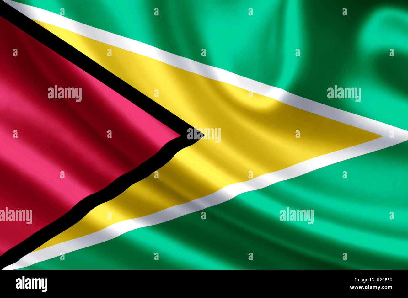 Guyana waving and closeup flag illustration. Perfect for background or texture purposes Stock ...