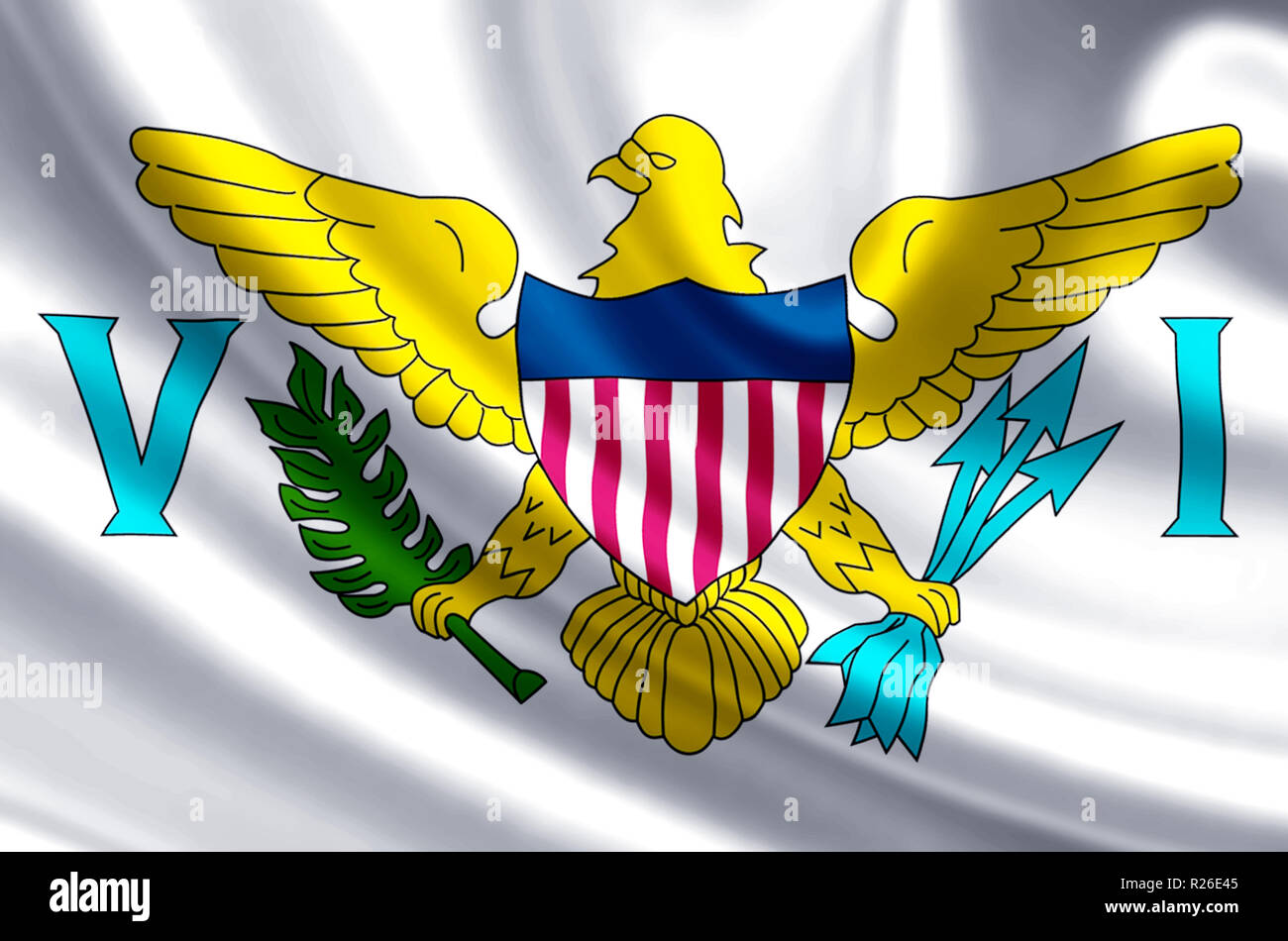 Virgin islands waving and closeup flag illustration. Perfect for ...