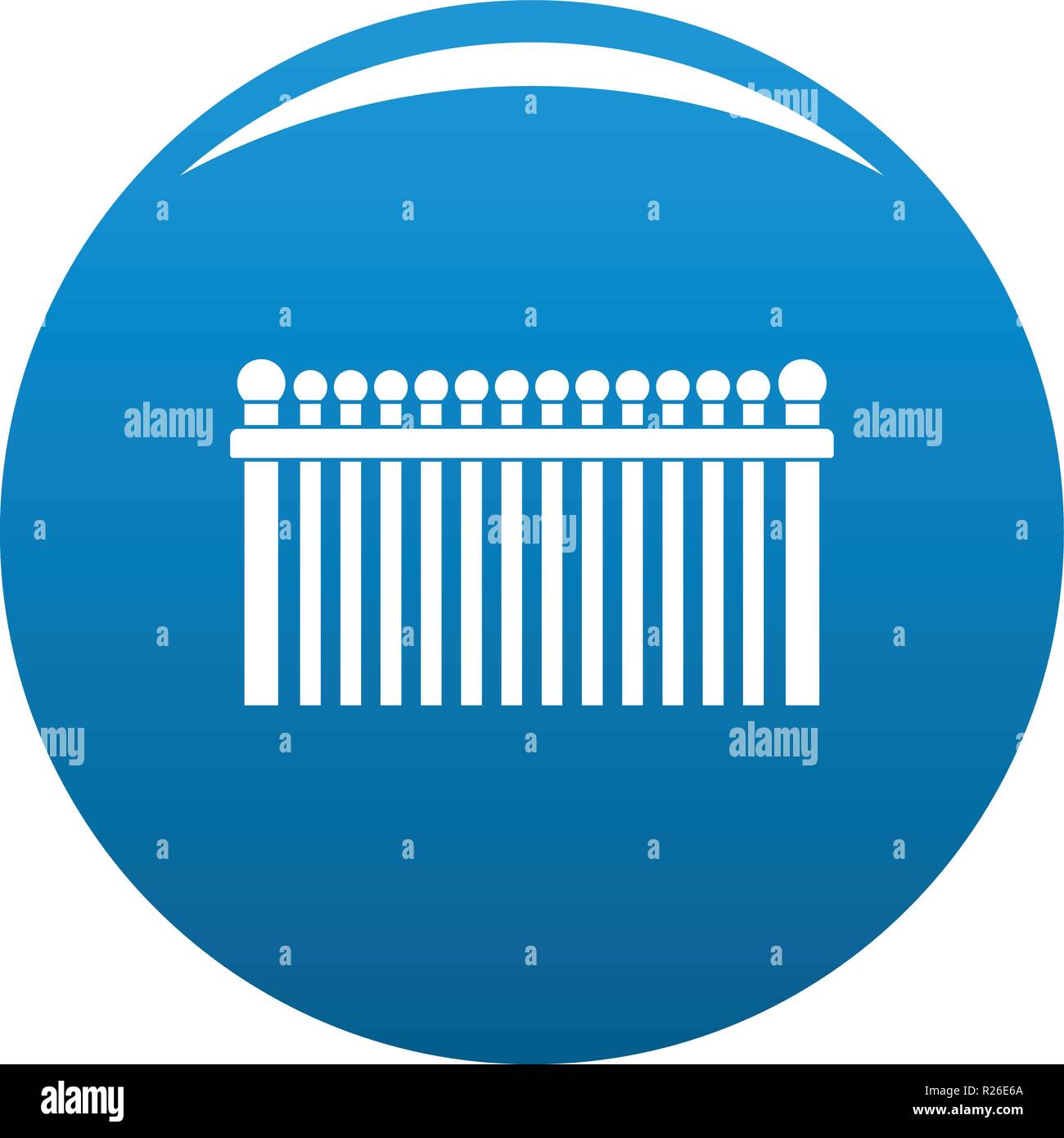 Fence with ball icon vector blue circle isolated on white background ...