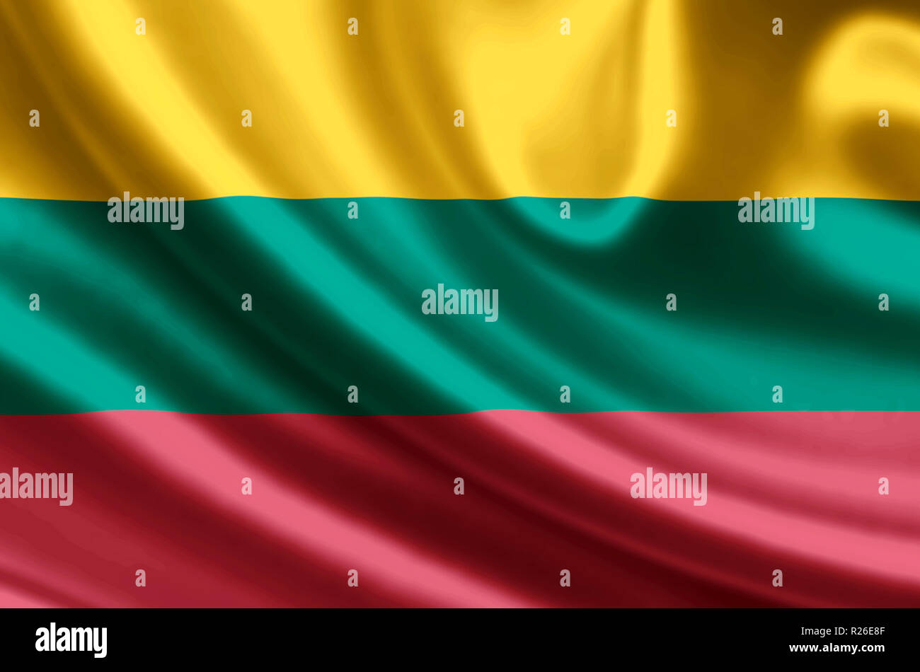 Lithuania waving and closeup flag illustration. Perfect for background ...