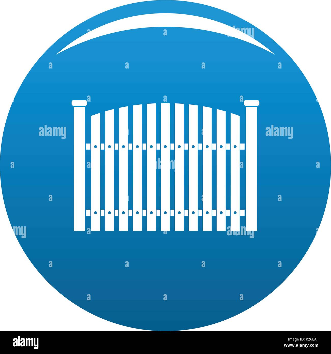 Wooden fence icon vector blue circle isolated on white background Stock ...