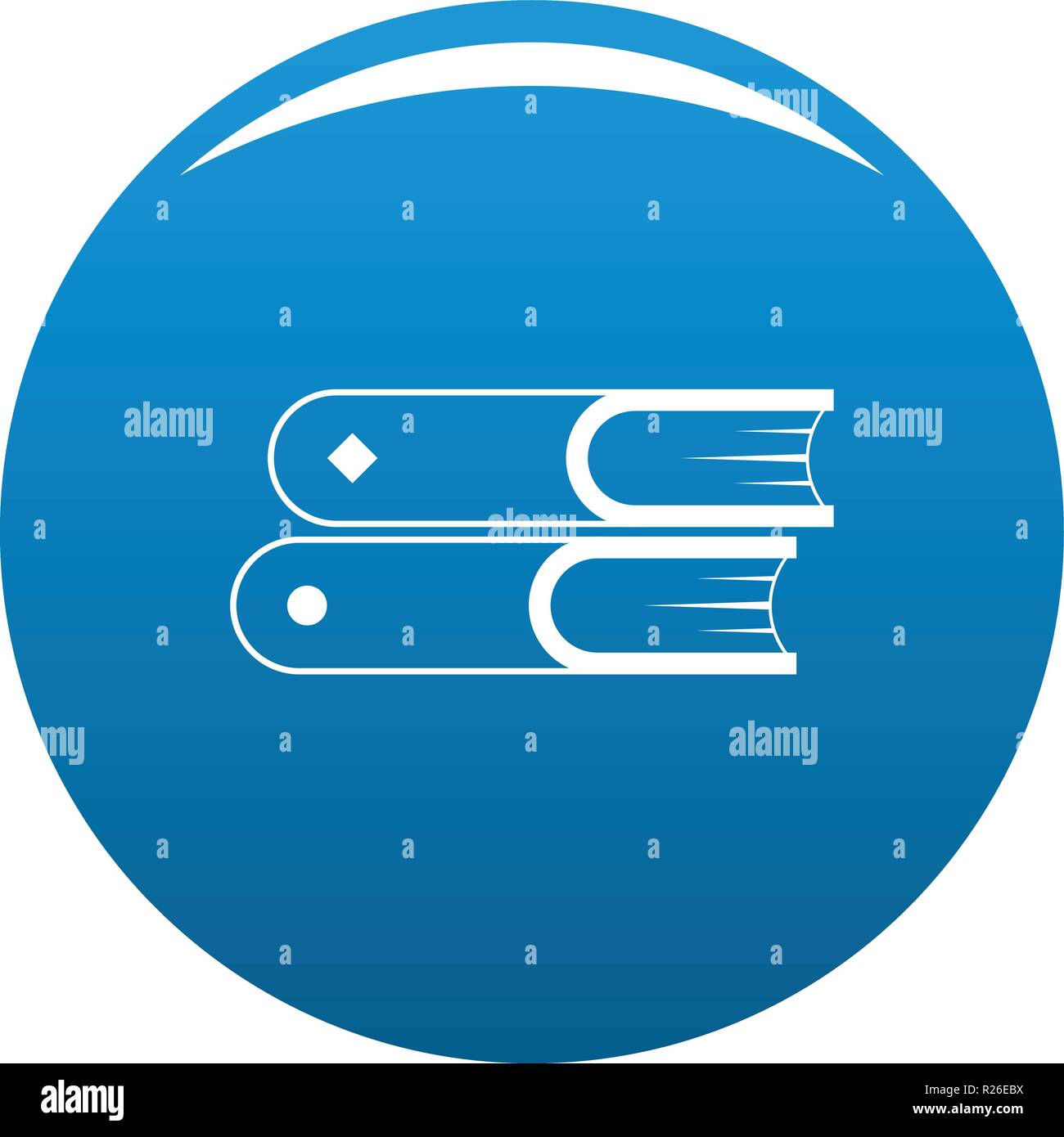 Book two icon vector blue circle isolated on white background Stock ...