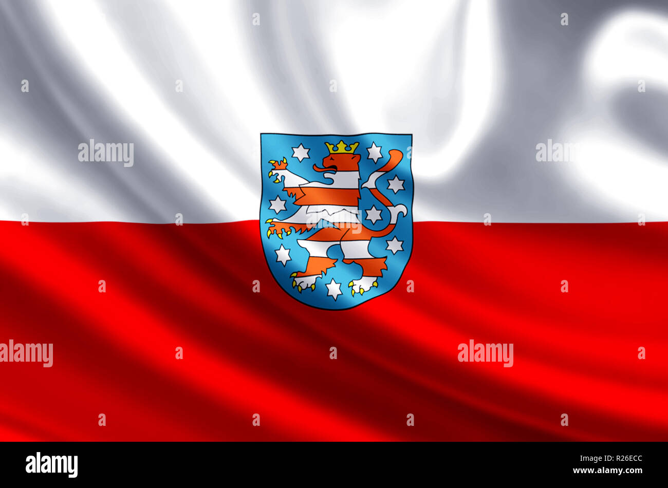 Thuringia waving and closeup flag illustration. Perfect for background ...