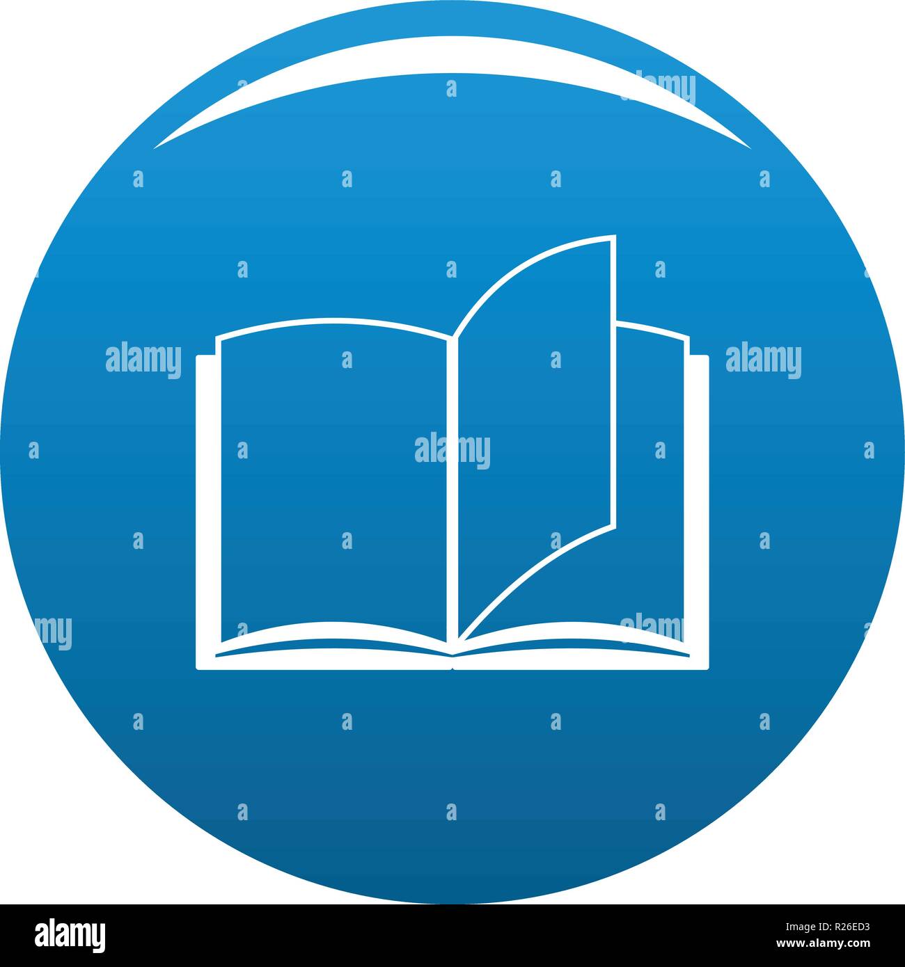 Book page icon vector blue circle isolated on white background Stock ...