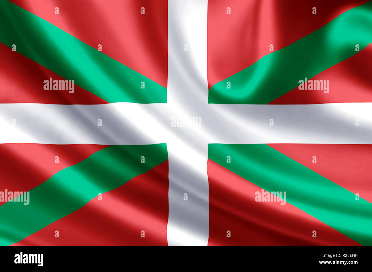 Basque Country waving and closeup flag illustration. Perfect for ...