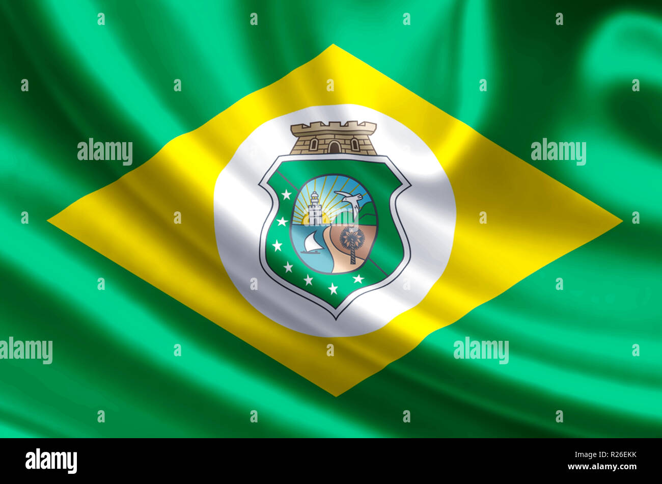 Ceara waving and closeup flag illustration. Perfect for background or ...