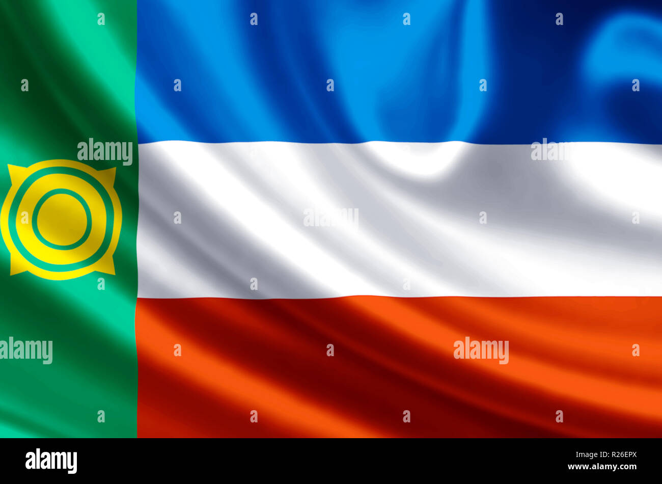 Khakassia waving and closeup flag illustration. Perfect for background ...