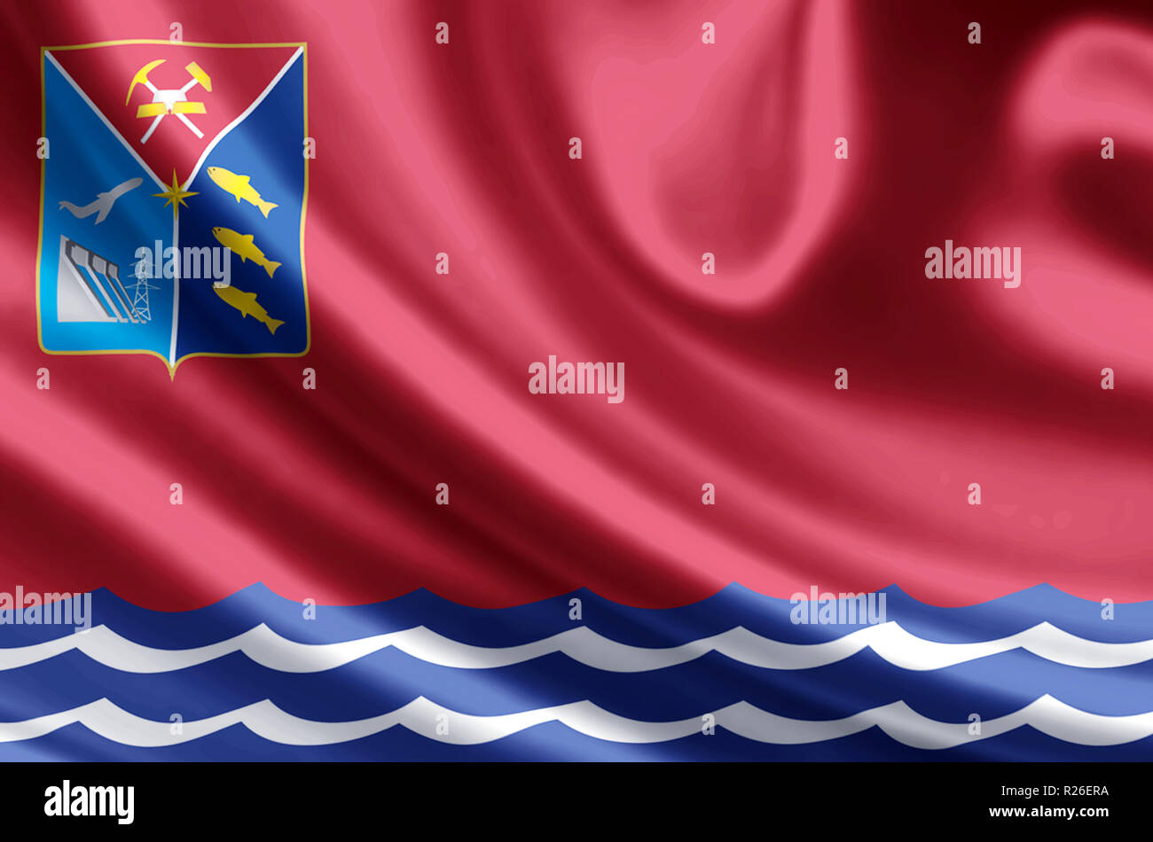 Magadan waving and closeup flag illustration. Perfect for background or ...