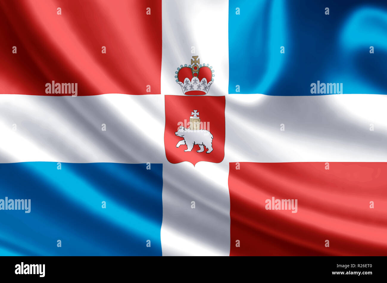 Perm waving and closeup flag illustration. Perfect for background or ...