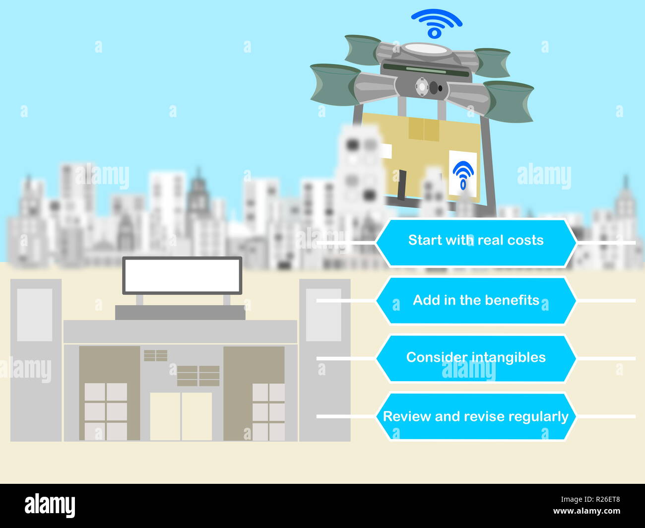 delivery of goods with drones Stock Photo - Alamy