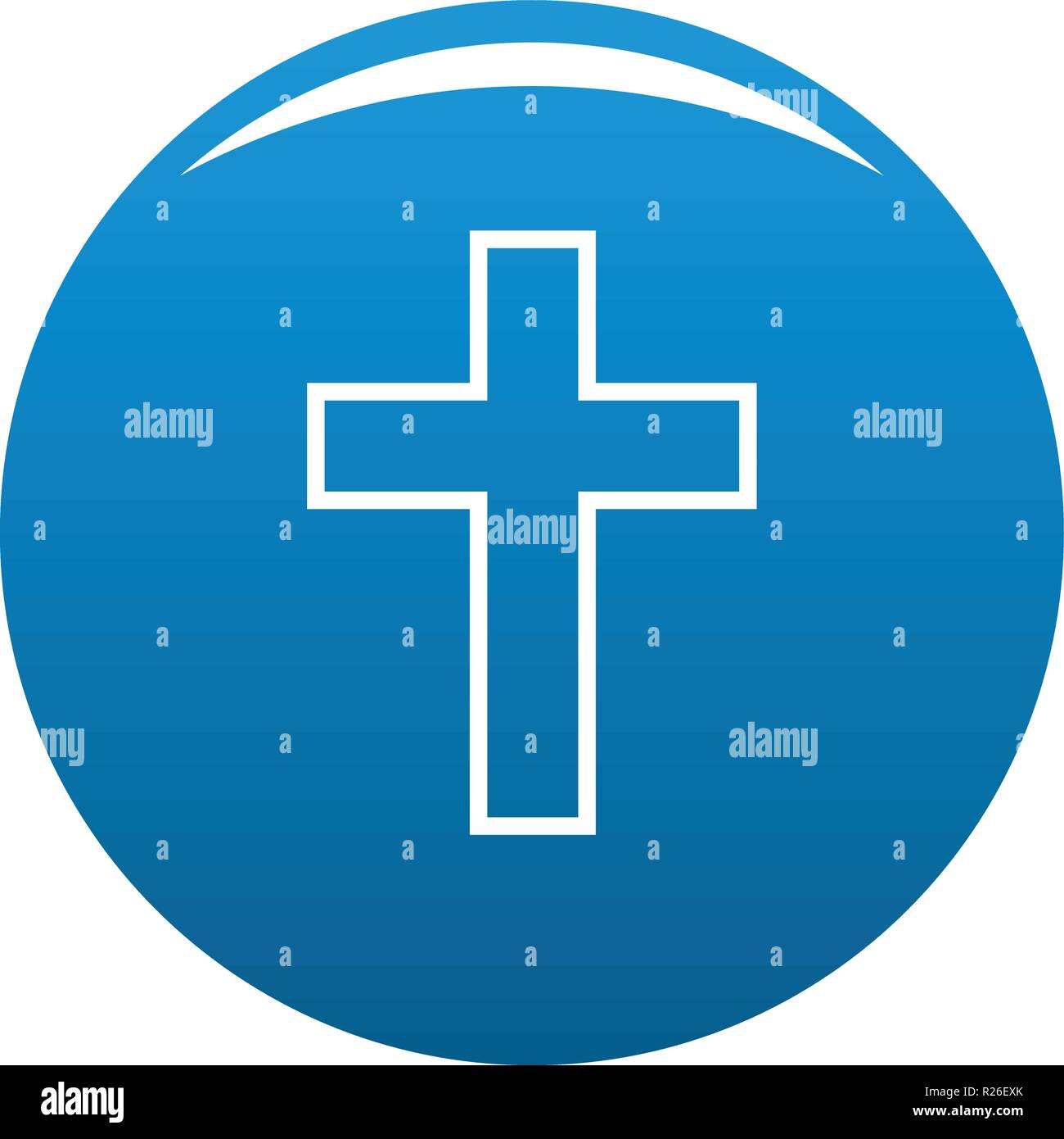 Catholic cross icon vector blue circle isolated on white background ...