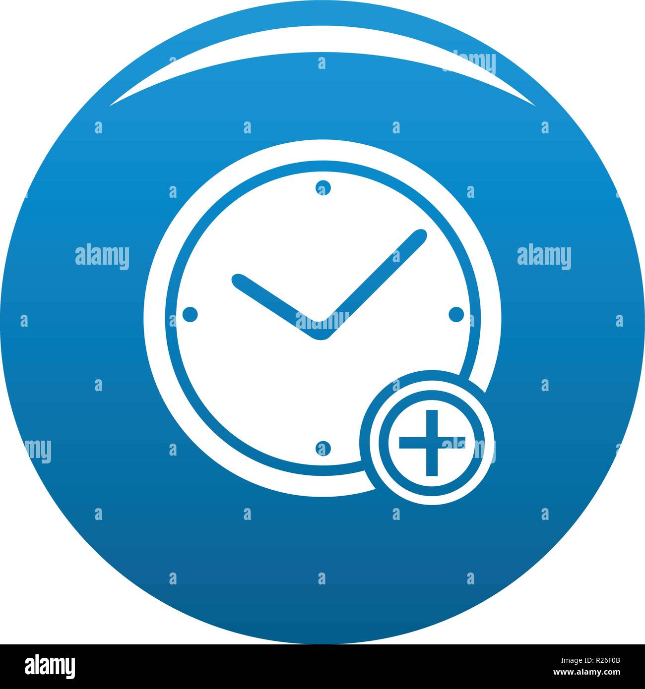 Time plus icon vector blue circle isolated on white background Stock ...