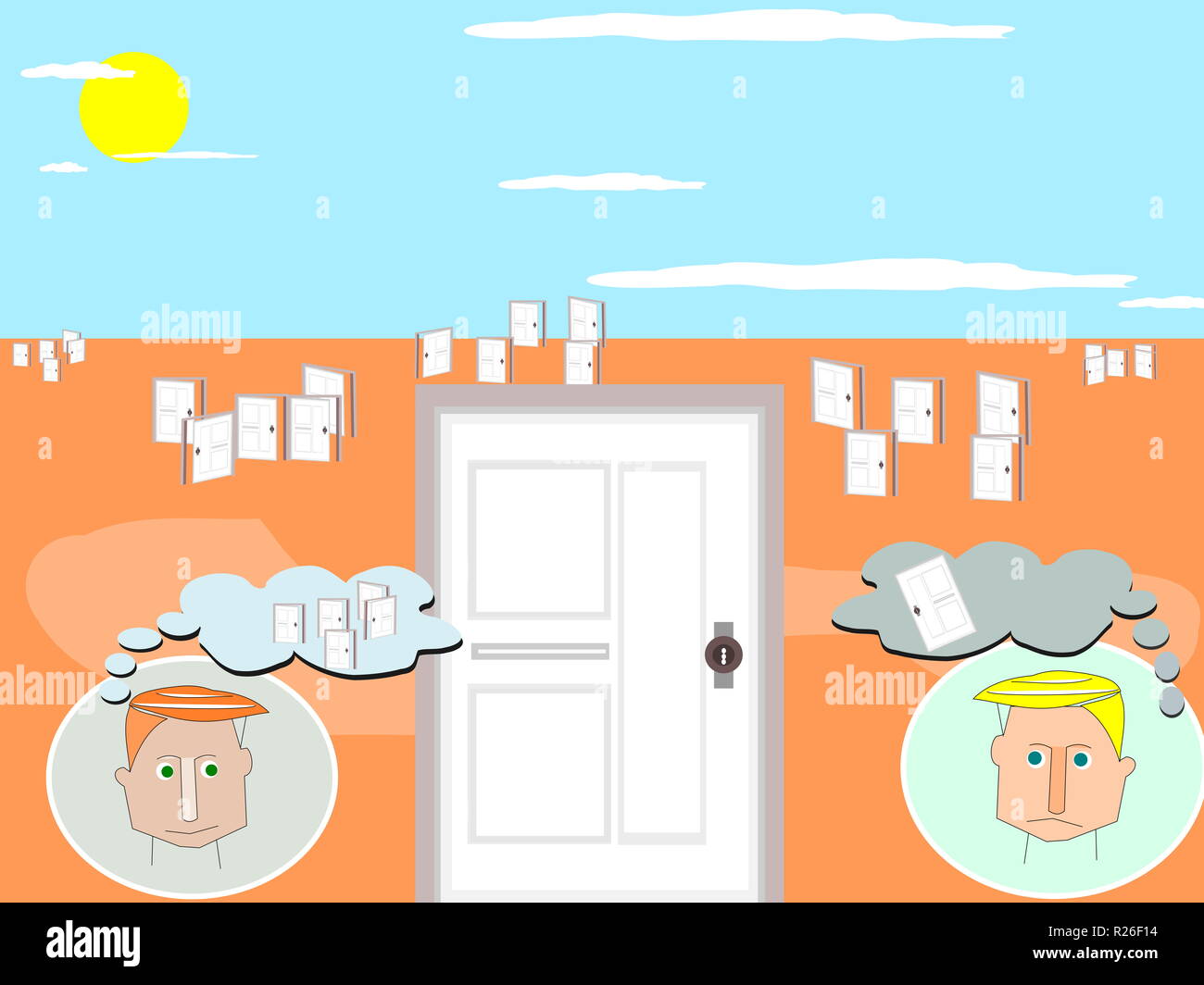 overcome an obstacle, concept of pro activity and reactivity Stock ...