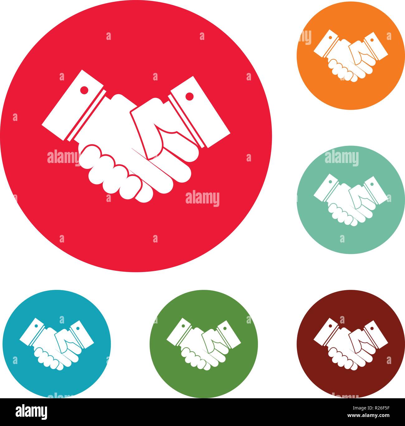 Hand peace icons circle set vector isolated on white background Stock ...