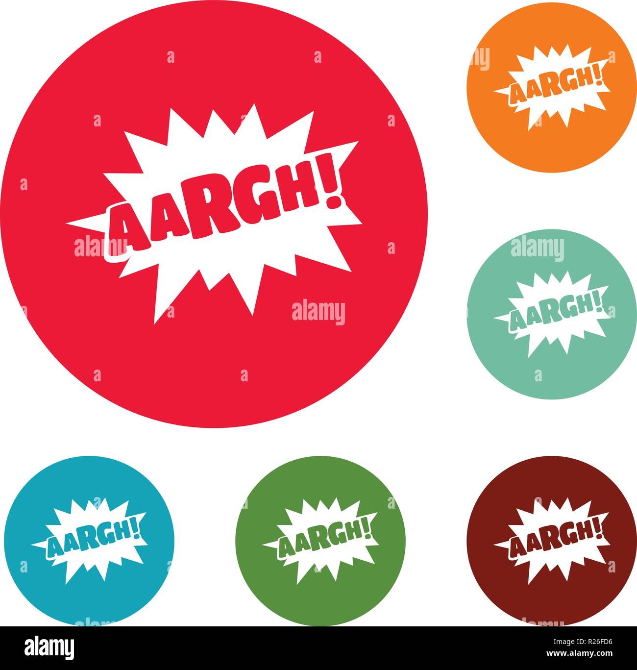 Comic boom retro icons circle set vector isolated on white background ...