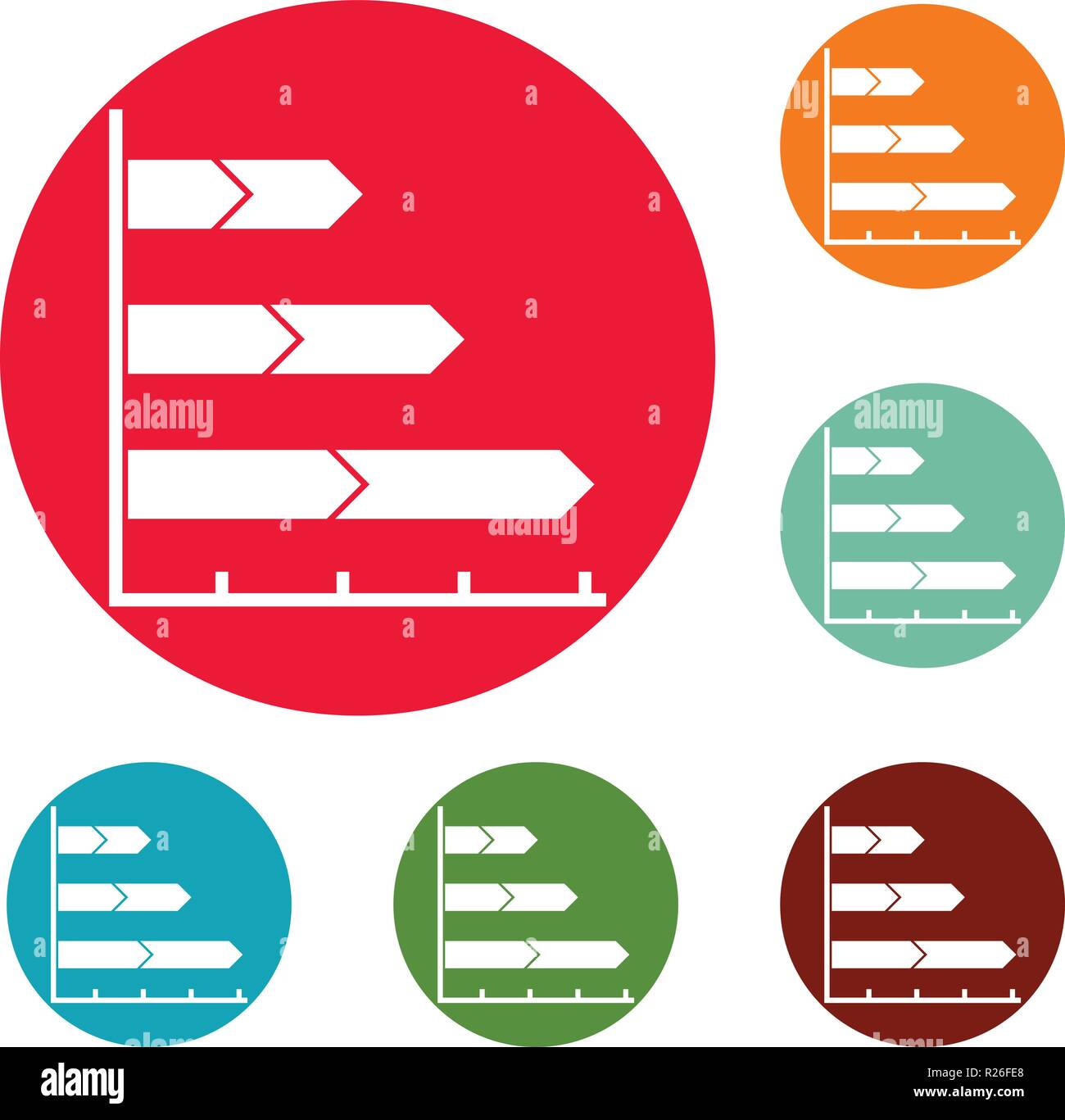 Best graph icons circle set vector isolated on white background Stock ...