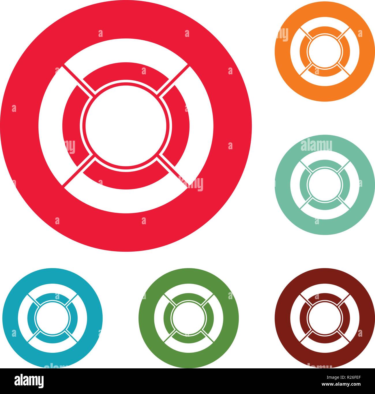 Circle graph icons circle set vector isolated on white background Stock ...