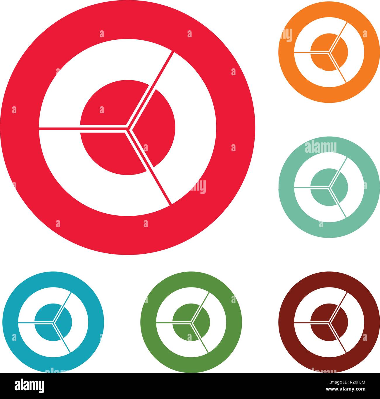 Circle diagram icons circle set vector isolated on white background ...