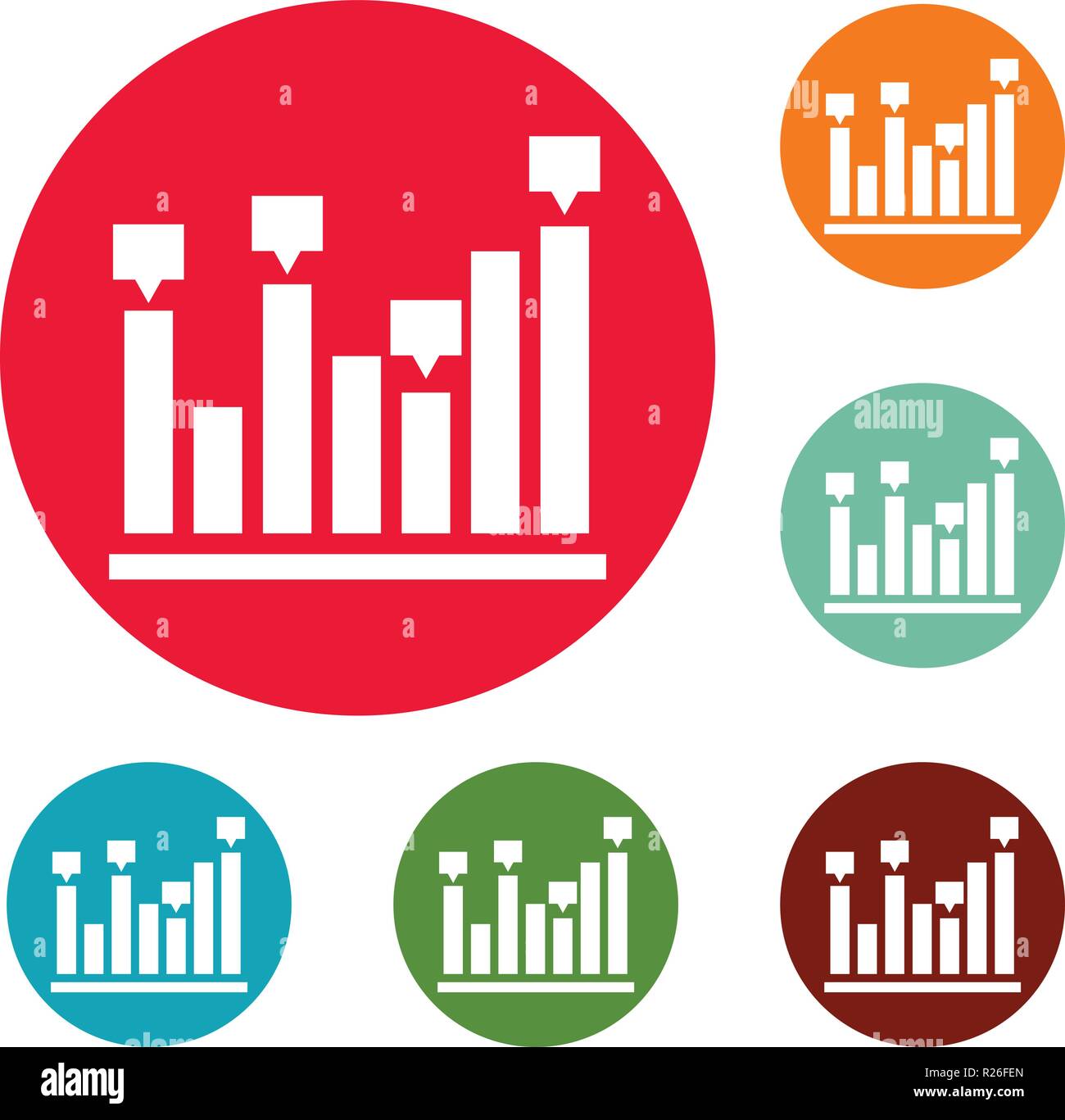 New chart icons circle set vector isolated on white background Stock ...