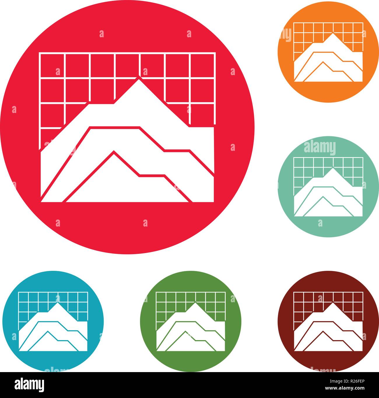 Graph icons circle set vector isolated on white background Stock Vector ...