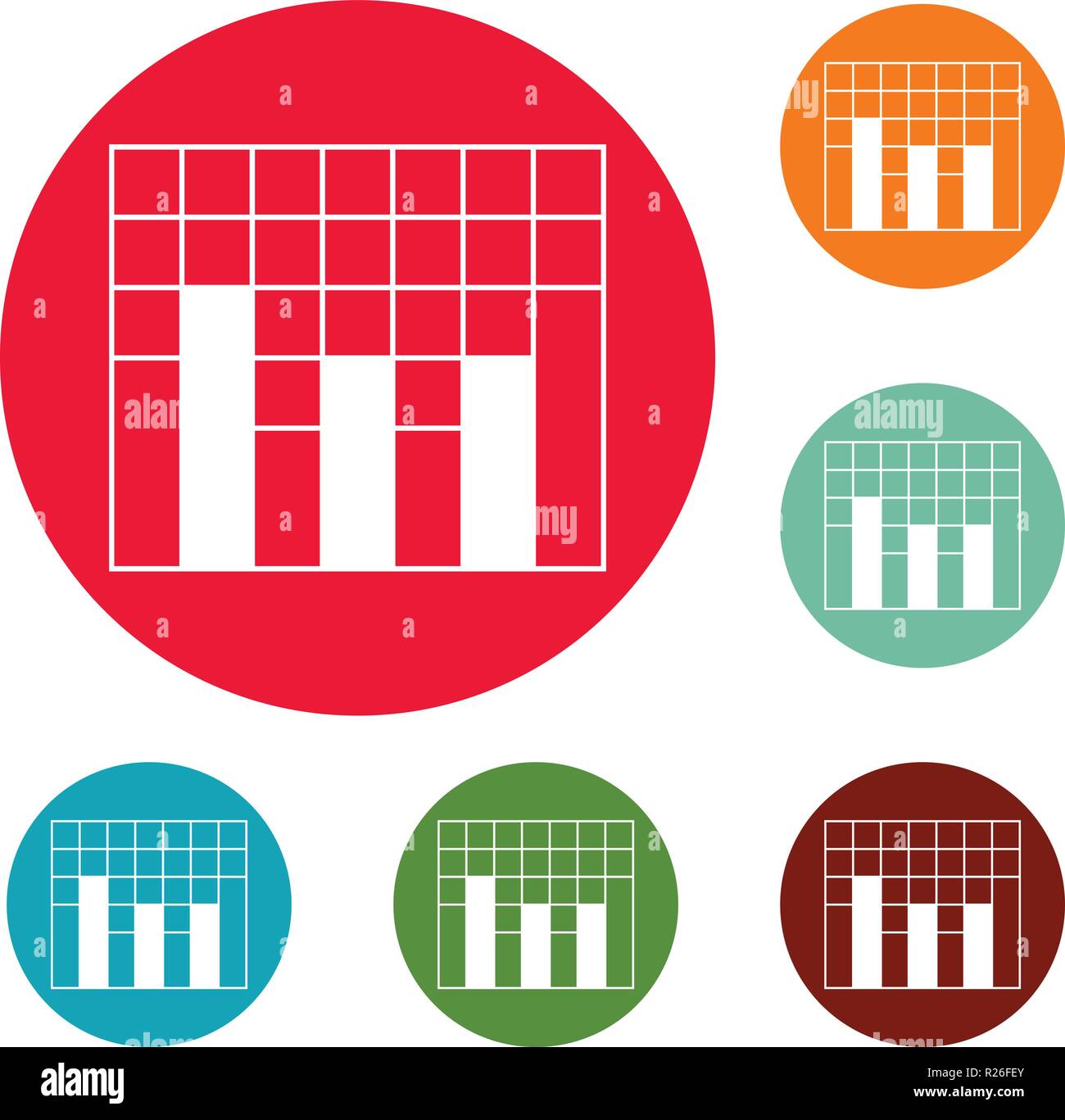 New graph icons circle set vector isolated on white background Stock ...