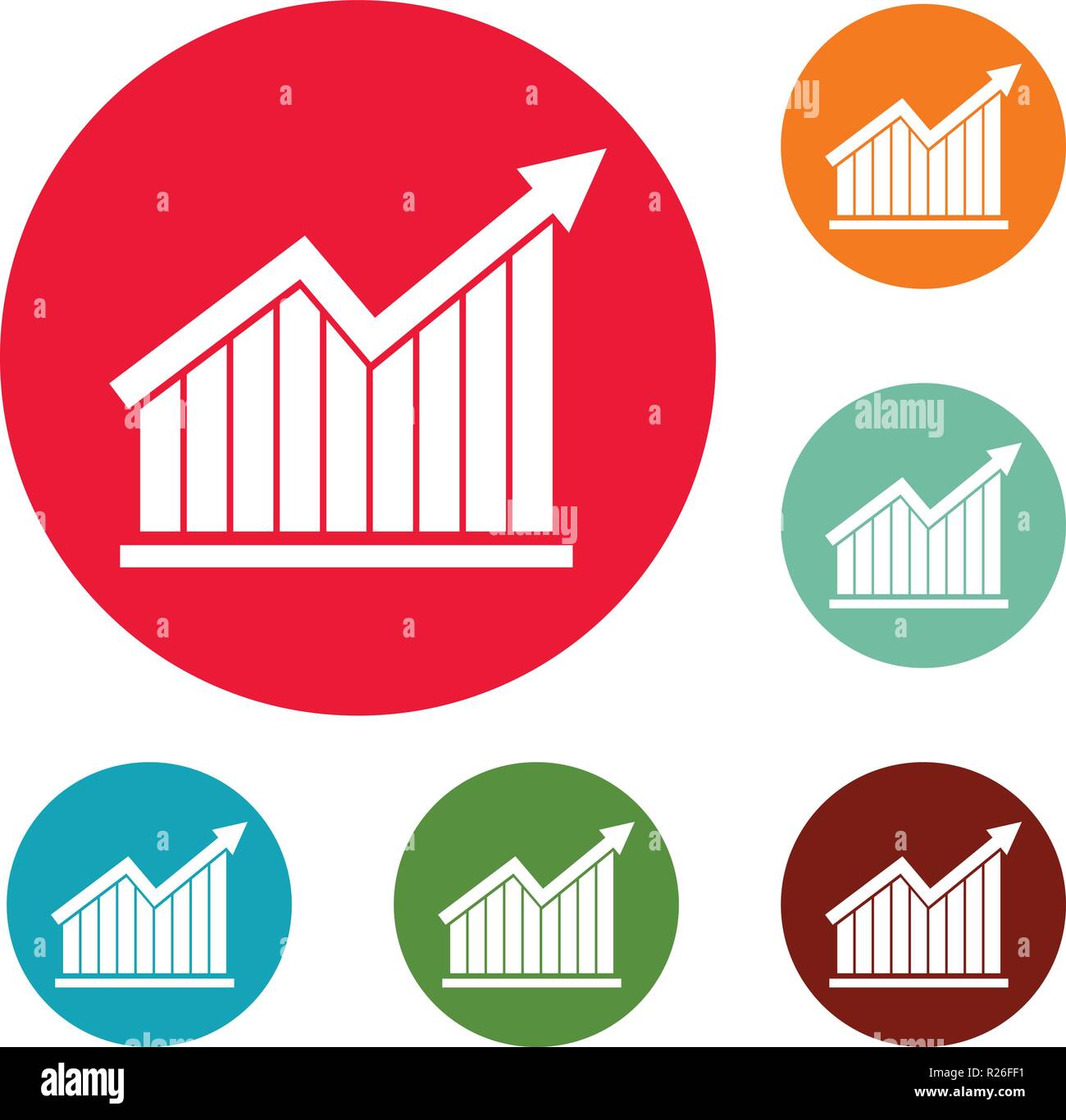 Best graph icons circle set vector isolated on white background Stock ...