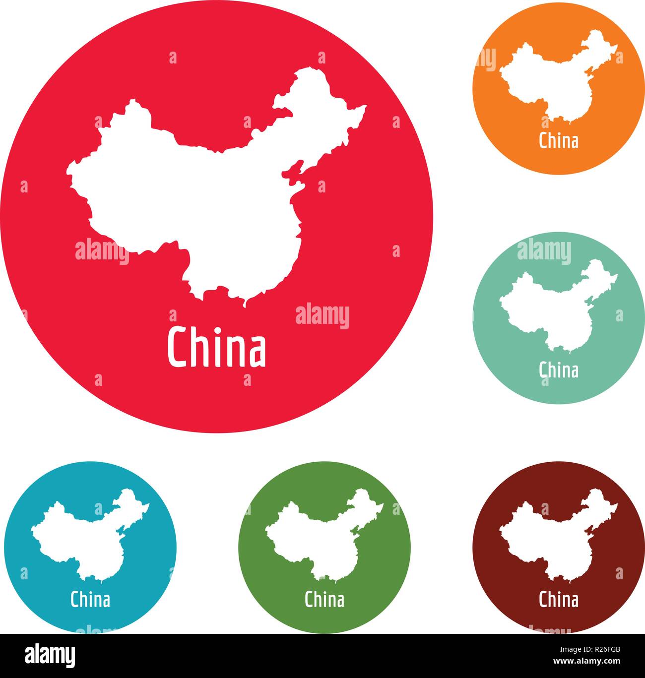 China map in black. Simple illustration of China map vector isolated on ...