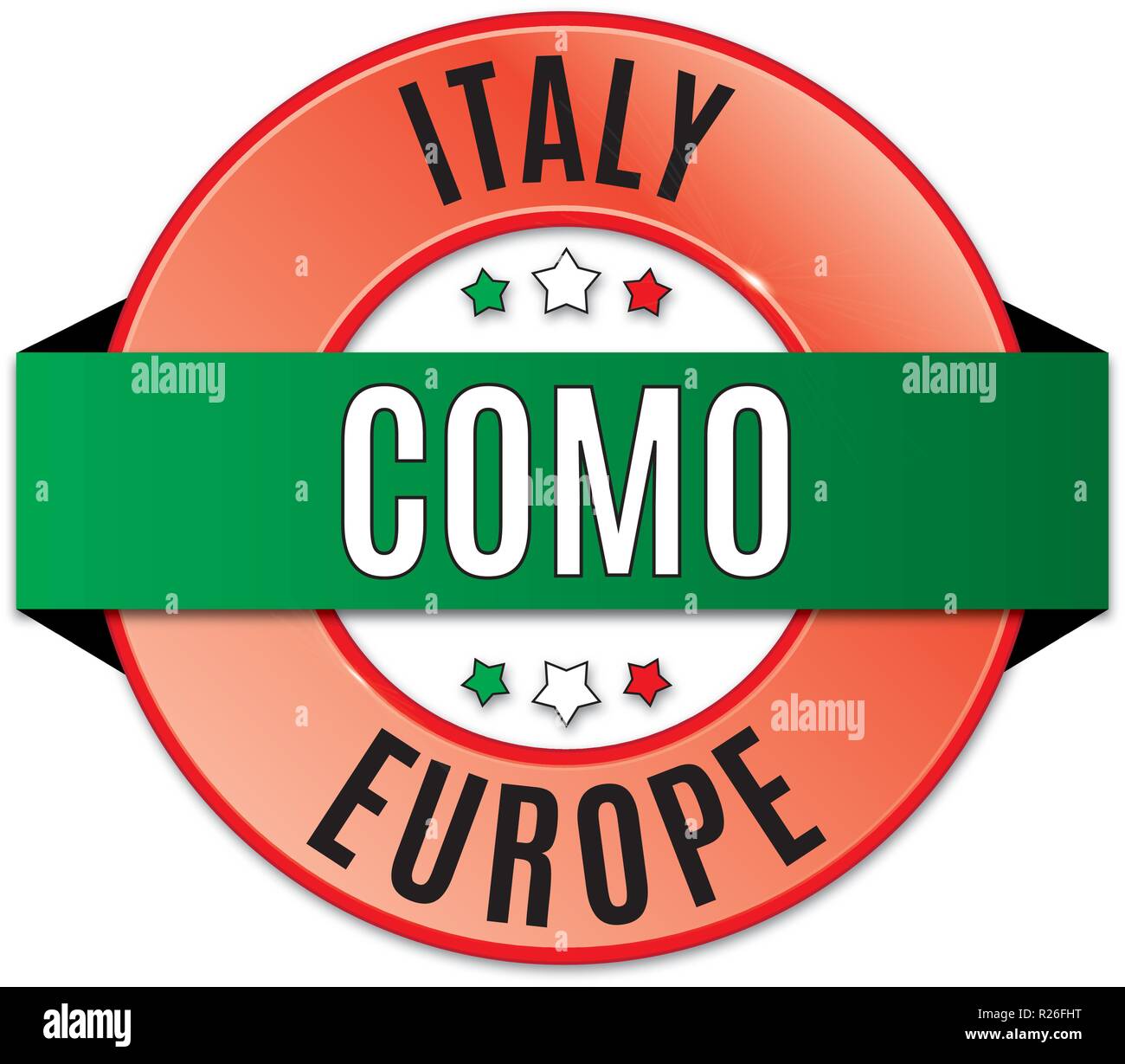 round glossy green red white badge Stock Vector Image & Art - Alamy