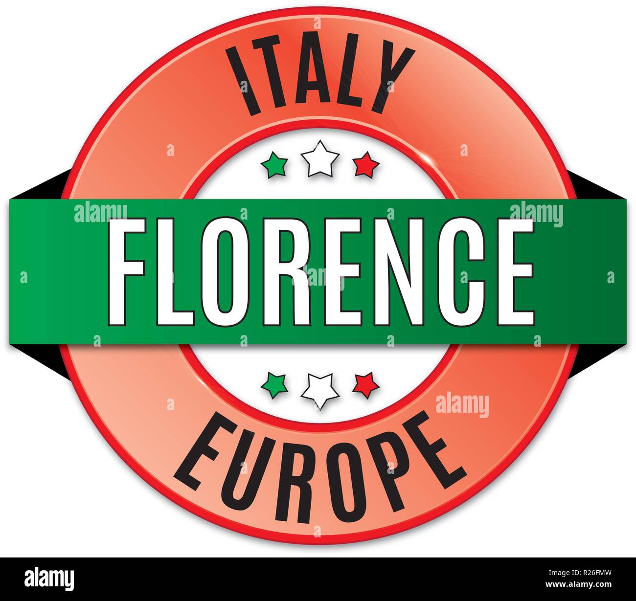 round glossy green red white badge Stock Vector Image & Art - Alamy