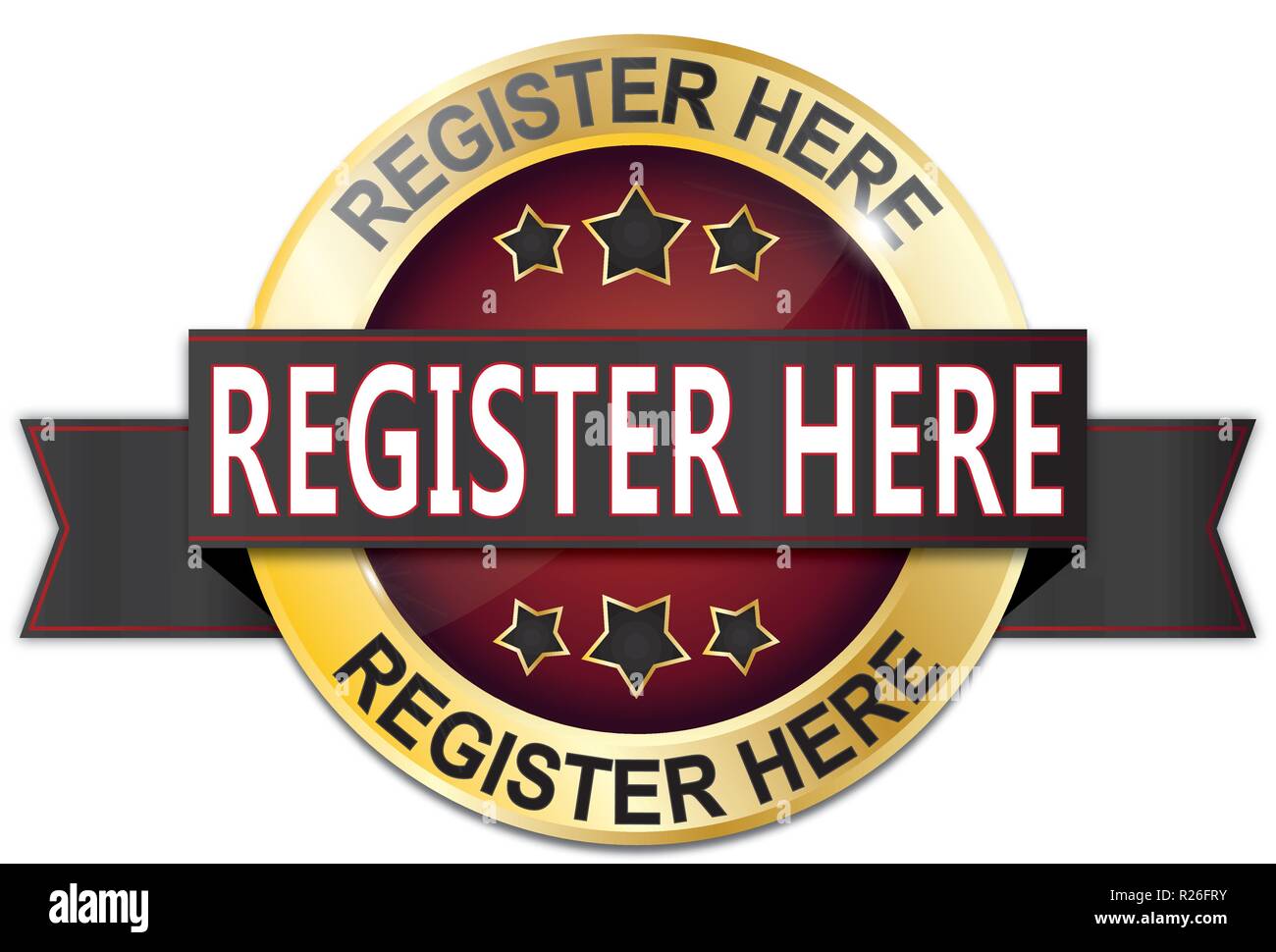 golden black and red metallic badge on white Stock Vector Image & Art ...