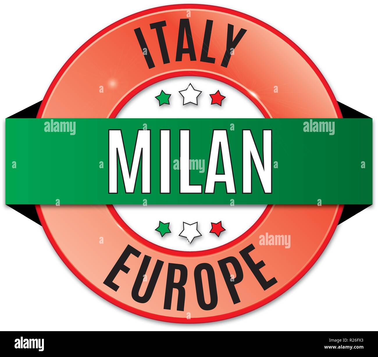 round glossy green red white badge Stock Vector Image & Art - Alamy