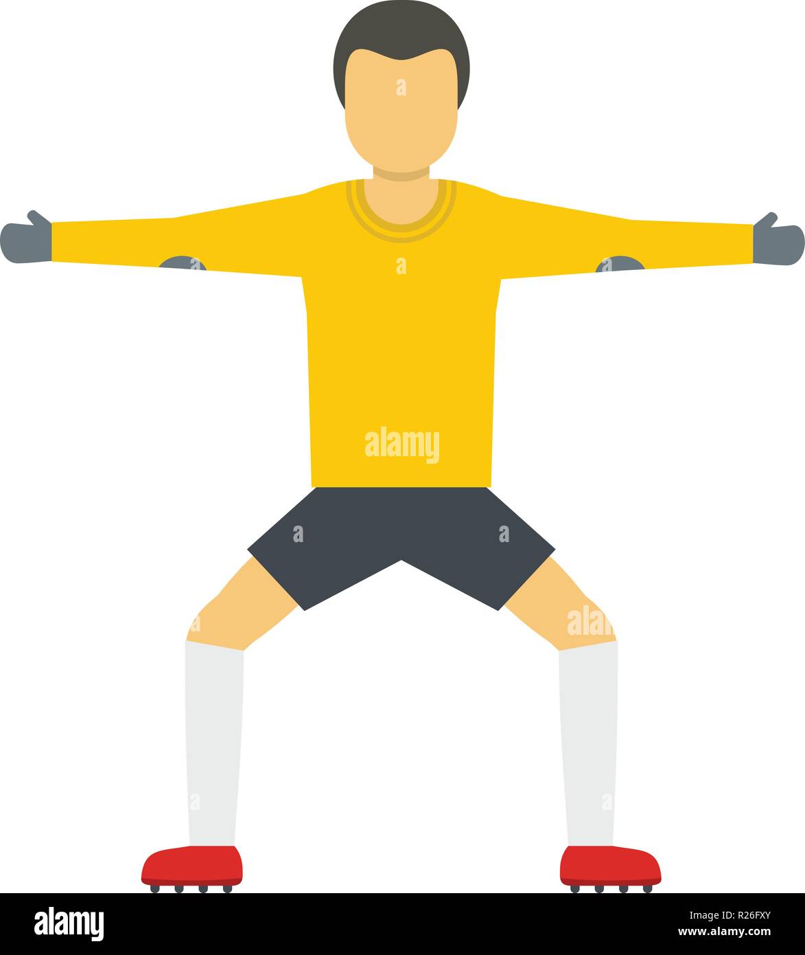 Standing goalkeeper icon. Flat illustration of standing goalkeeper ...