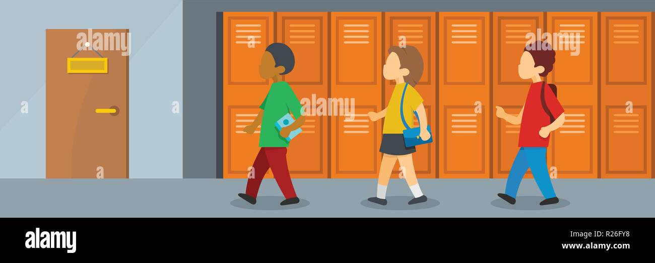 School lesson banner. Flat illustration of school lesson vector banner ...