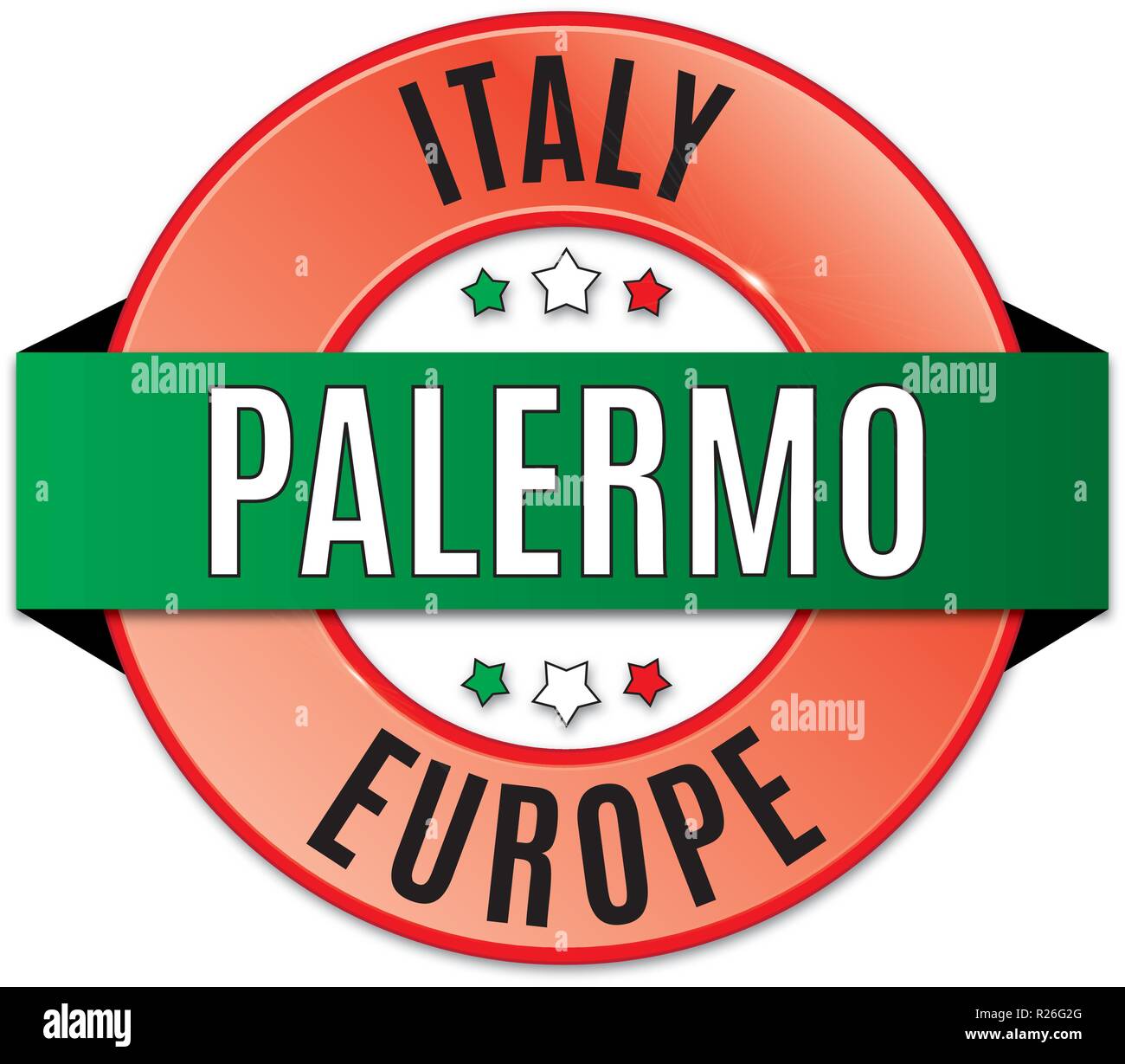 round glossy green red white badge Stock Vector Image & Art - Alamy