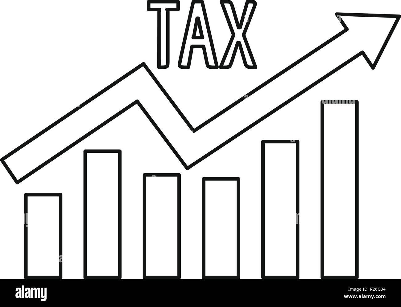 High tax icon. Outline illustration of high tax vector icon for web ...