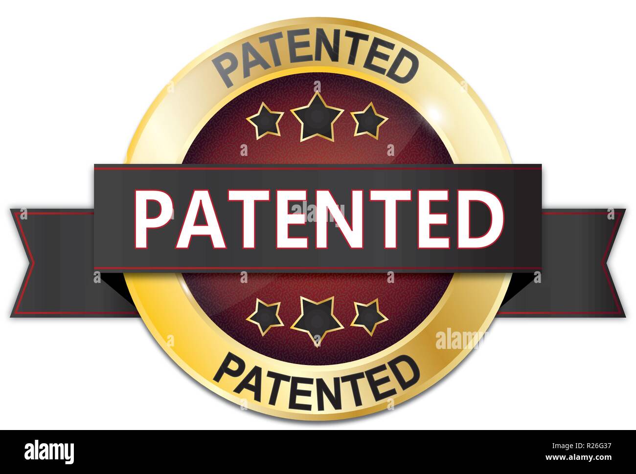 golden black and red metallic badge on white Stock Vector Image & Art ...