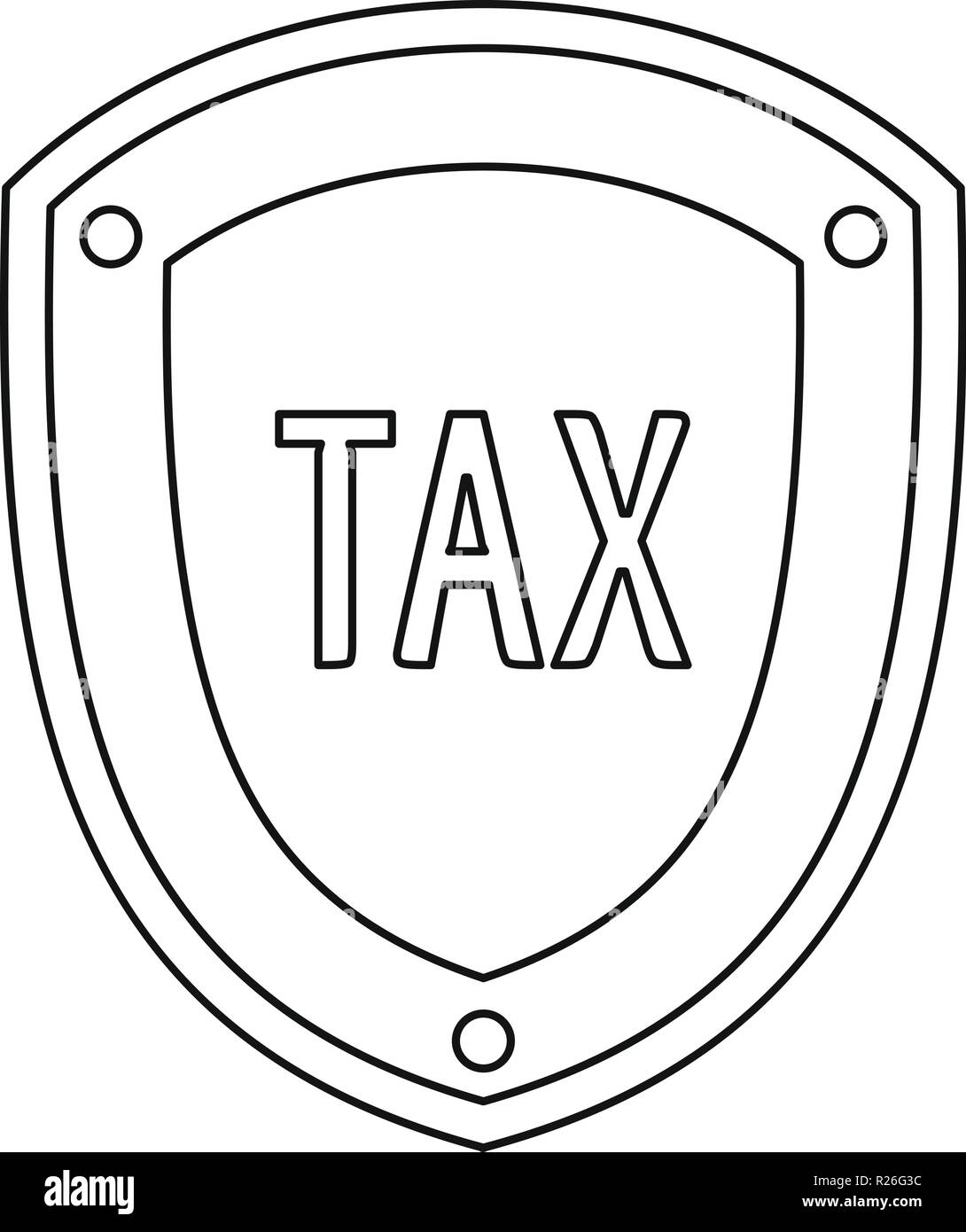 Tax protection icon. Outline illustration of tax protection vector icon ...