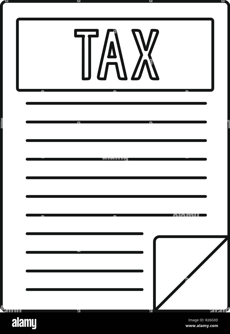 Tax sheet icon. Outline illustration of tax sheet vector icon for web ...