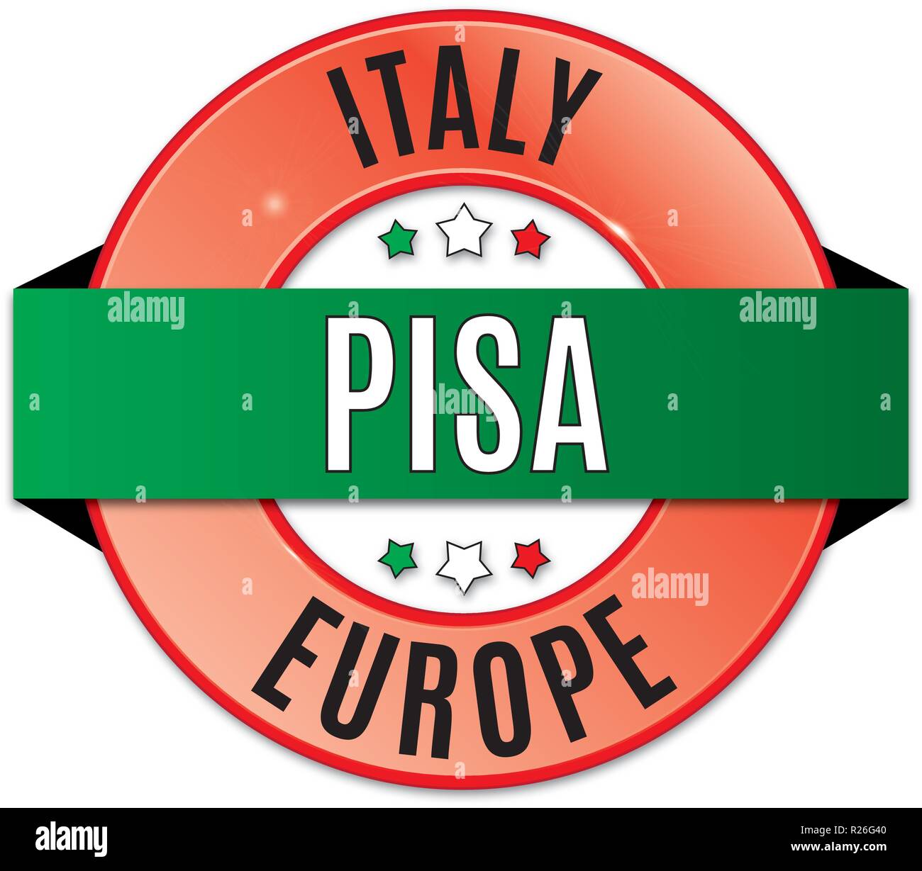 round glossy green red white badge Stock Vector Image & Art - Alamy
