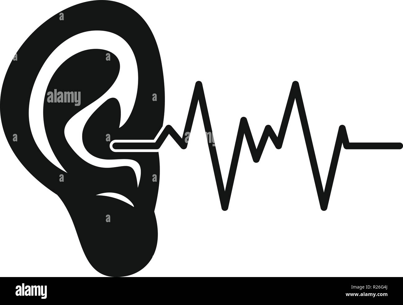 Ear icon. Simple illustration of ear vector icon for web Stock Vector ...