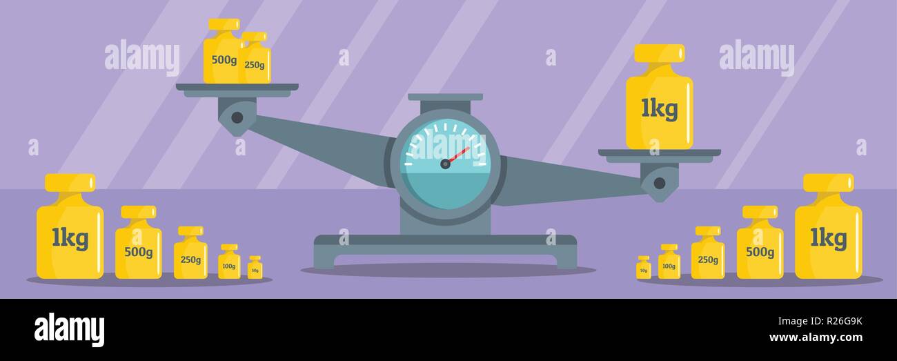 Calibration weight banner. Flat illustration of calibration weight ...