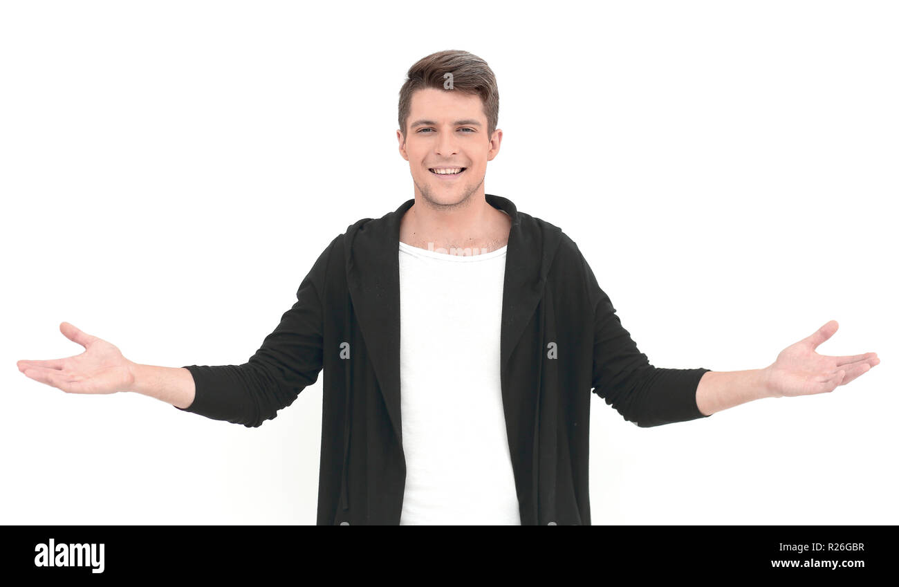 Joyful handsome guy smiling Cut Out Stock Images & Pictures - Alamy