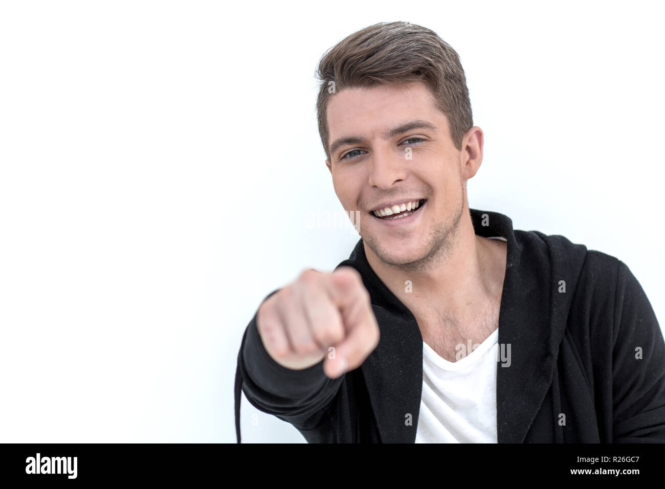 smiling guy pointing at you Stock Photo - Alamy