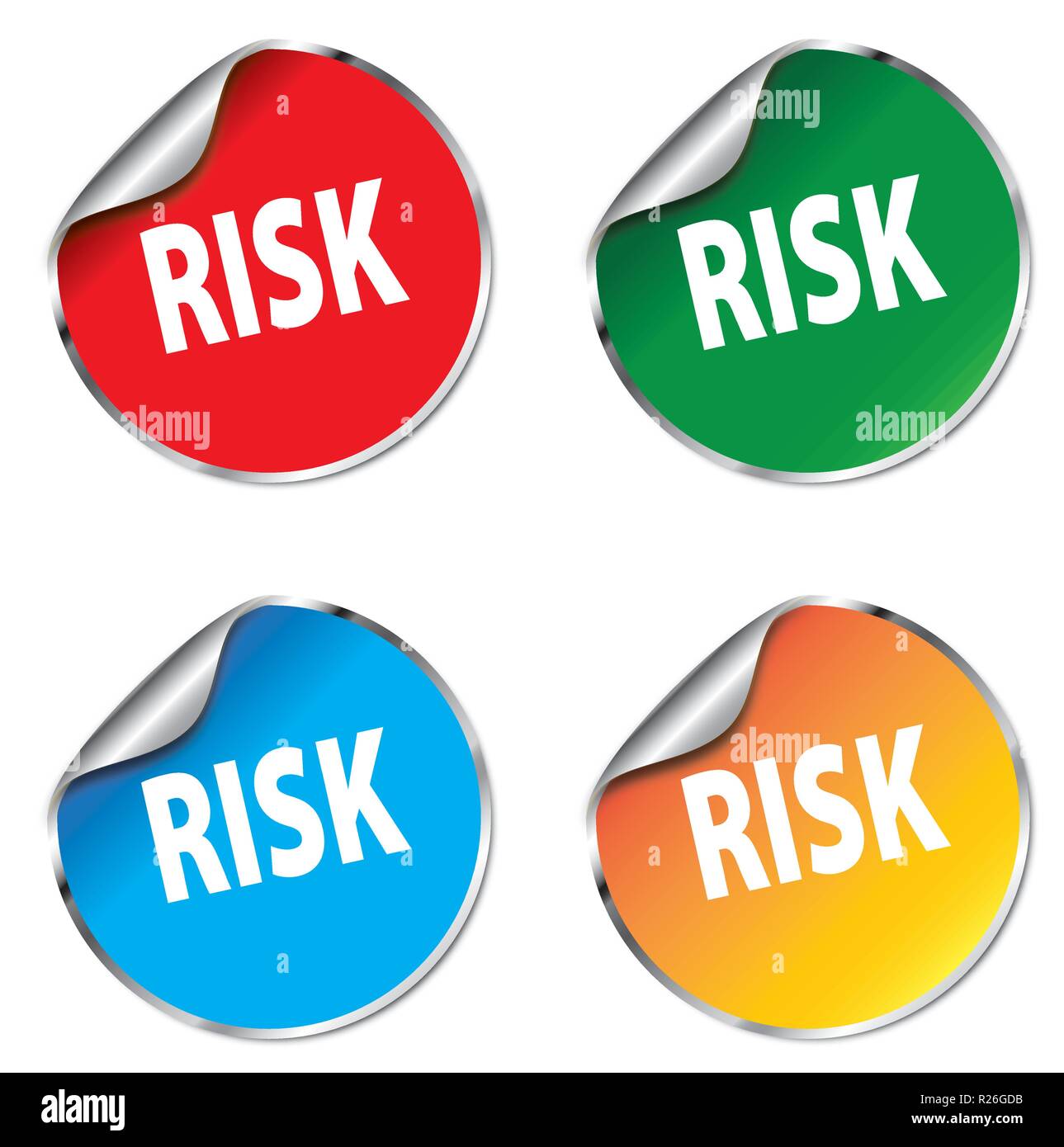color and silver sticker set on white background Stock Vector Image ...