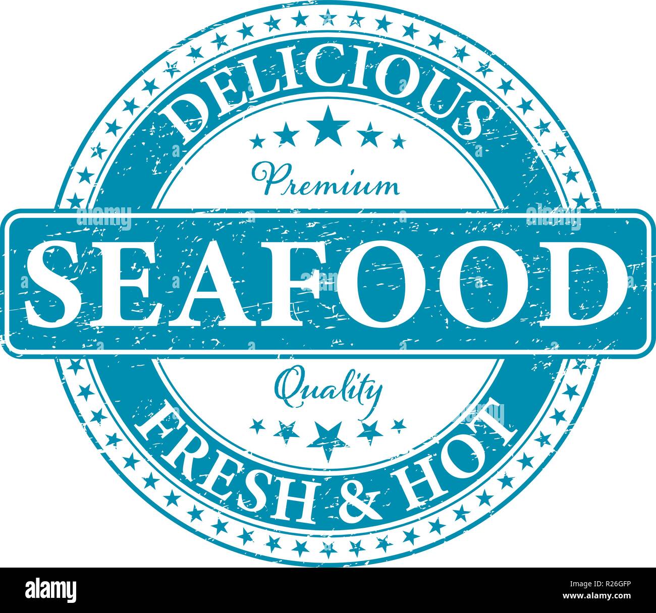 RETRO OLD SEAFOOD STAMP Stock Vector Image & Art - Alamy