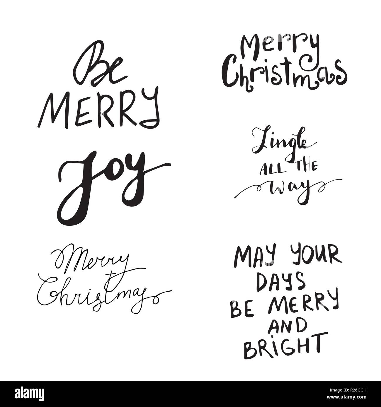 Set of Christmas lettering handwritten Stock Vector Image & Art - Alamy