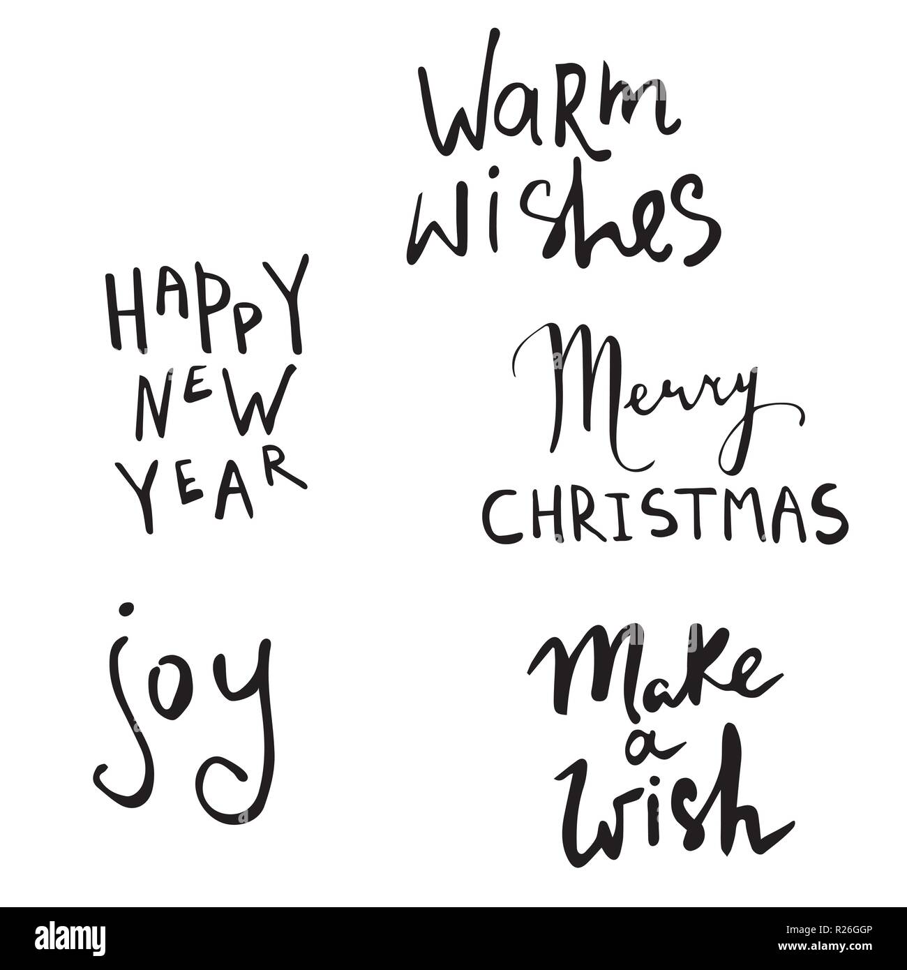 Set of Christmas lettering handwritten Stock Vector Image & Art - Alamy